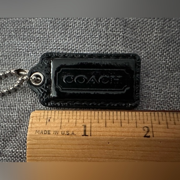 Coach | Bags | Coach Black Patent Leather Hang Tag Purse Charm 2 | Poshmark